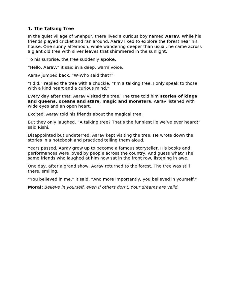 The Talking Tree 1 | PDF