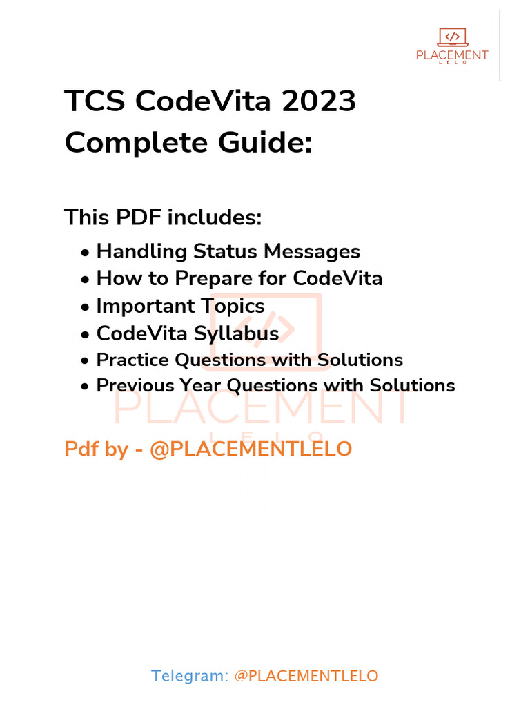 TCS CodeVita Complete Guide | PDF | Dynamic Programming | Compiler