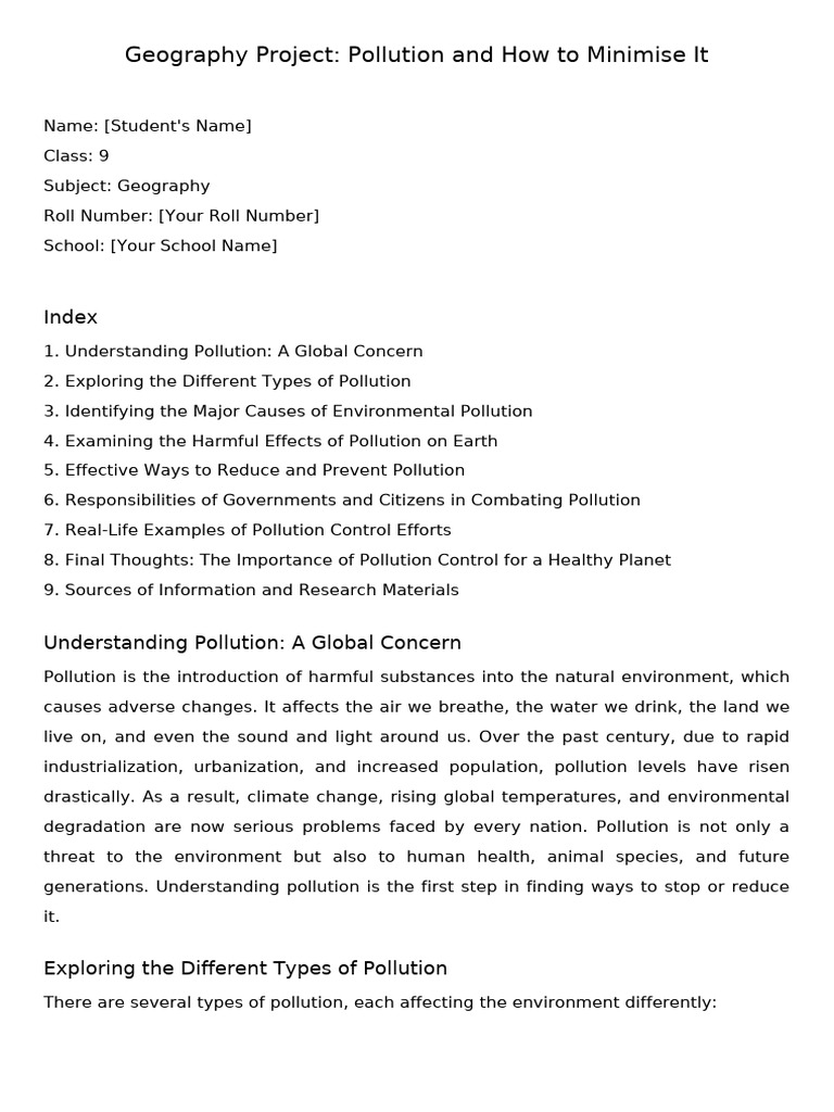Pollution: Types, Causes, and Solutions | PDF | Pollution | Waste