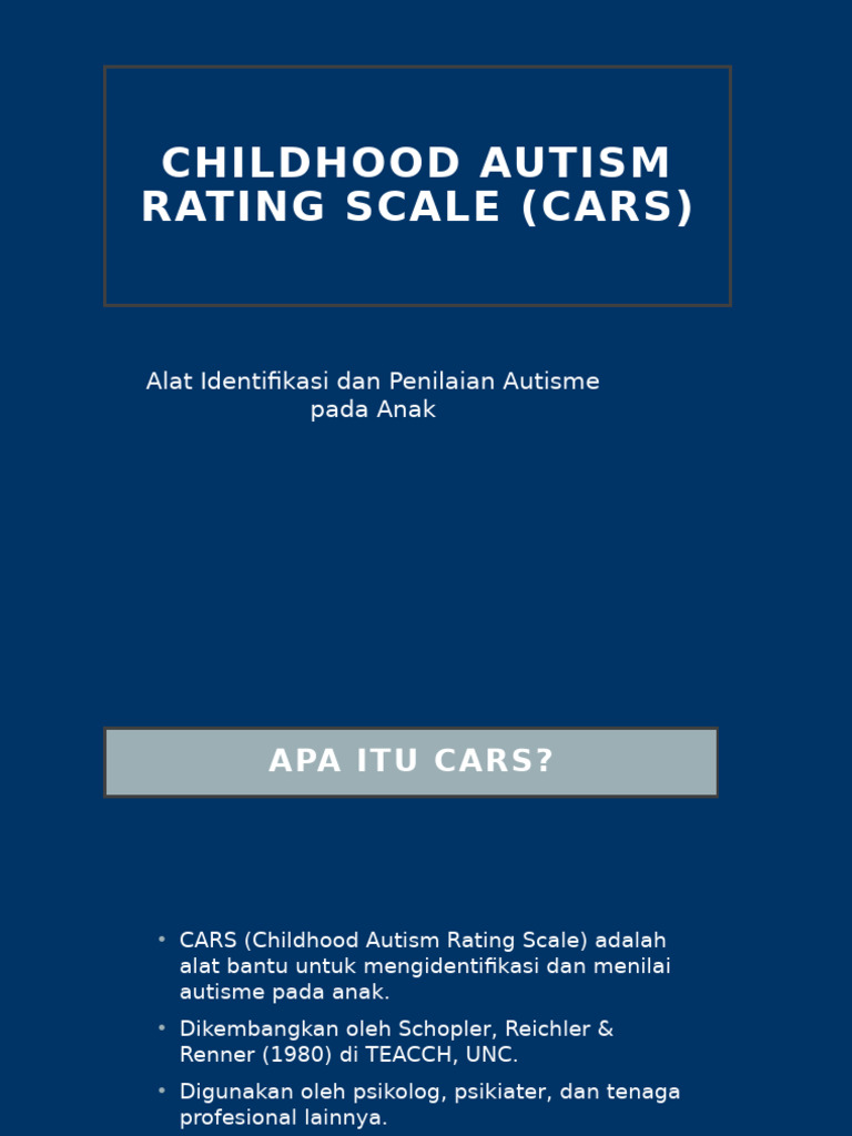 Penilaian Autisme Anak dengan CARS | PDF