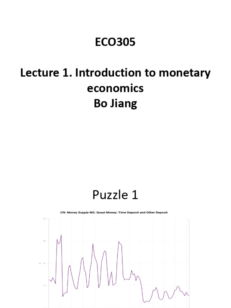 Intro to Monetary Economics Lecture 1 | PDF | Money | Value (Economics)