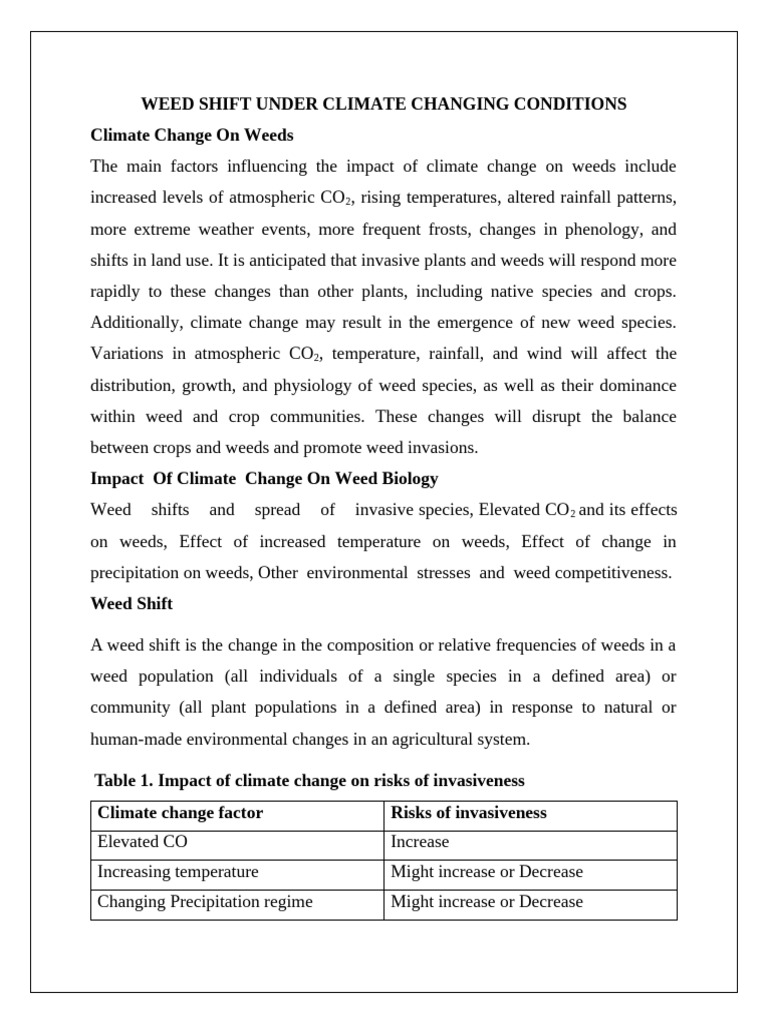 Climate Change Effects on Weed Dynamics | PDF | Herbicide | Weed