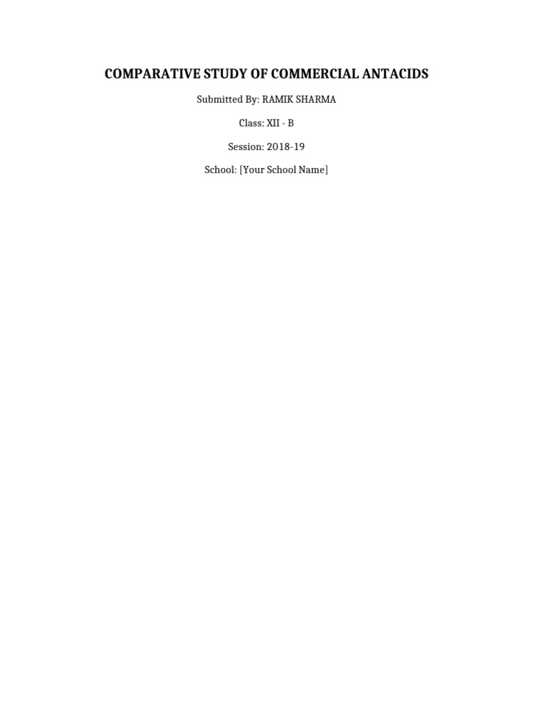 Antacid Project | PDF