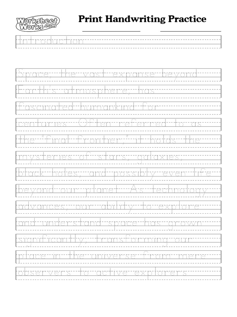 WorksheetWorks Print Handwriting Practice 3 | PDF
