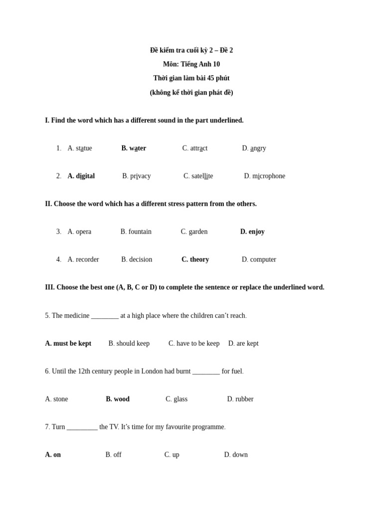 Grade 10 English Exam Paper 2 | PDF