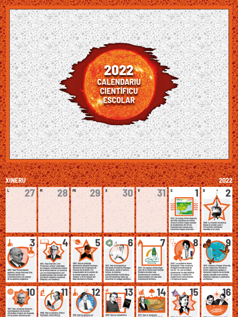 2022 AST Calendariu Cientificu Escolar Impresion A4 | PDF