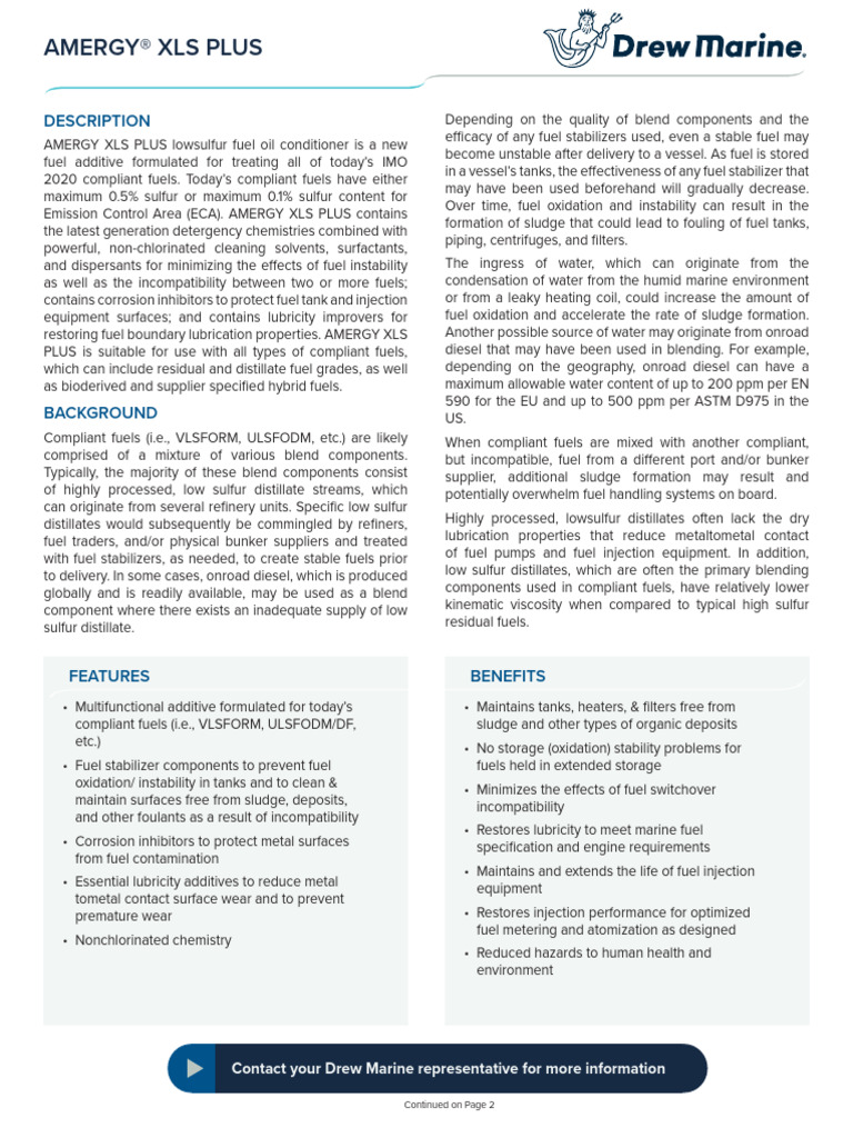 Amergy Xls Plus - Pds | PDF | Fuel Oil | Diesel Fuel