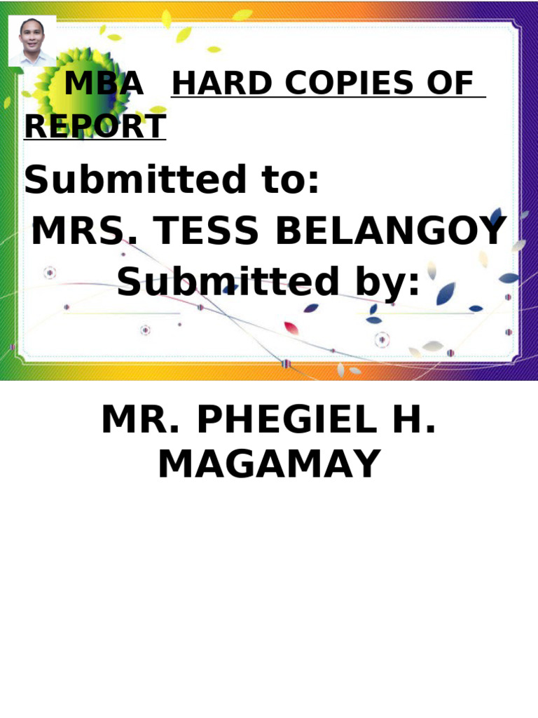 Mba Hard Copies of Report Format | PDF