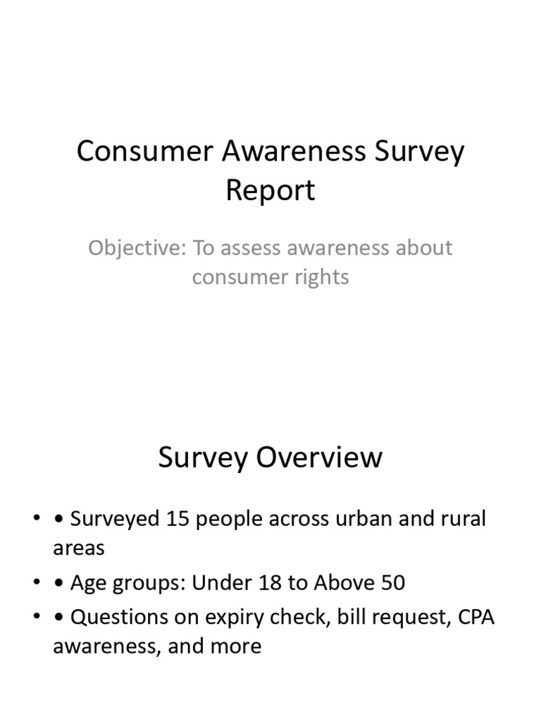 Consumer Awareness Survey Report With Table | PDF