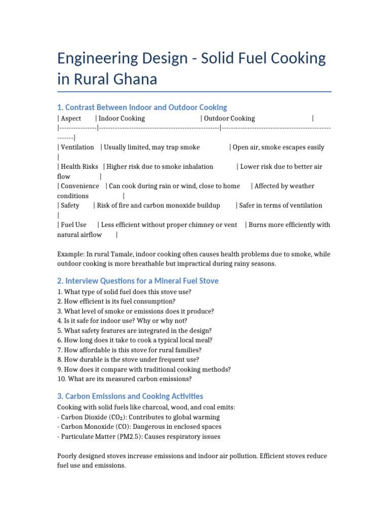 Solid Fuel Cooking Solutions in Ghana | PDF | Stove | Air Pollution