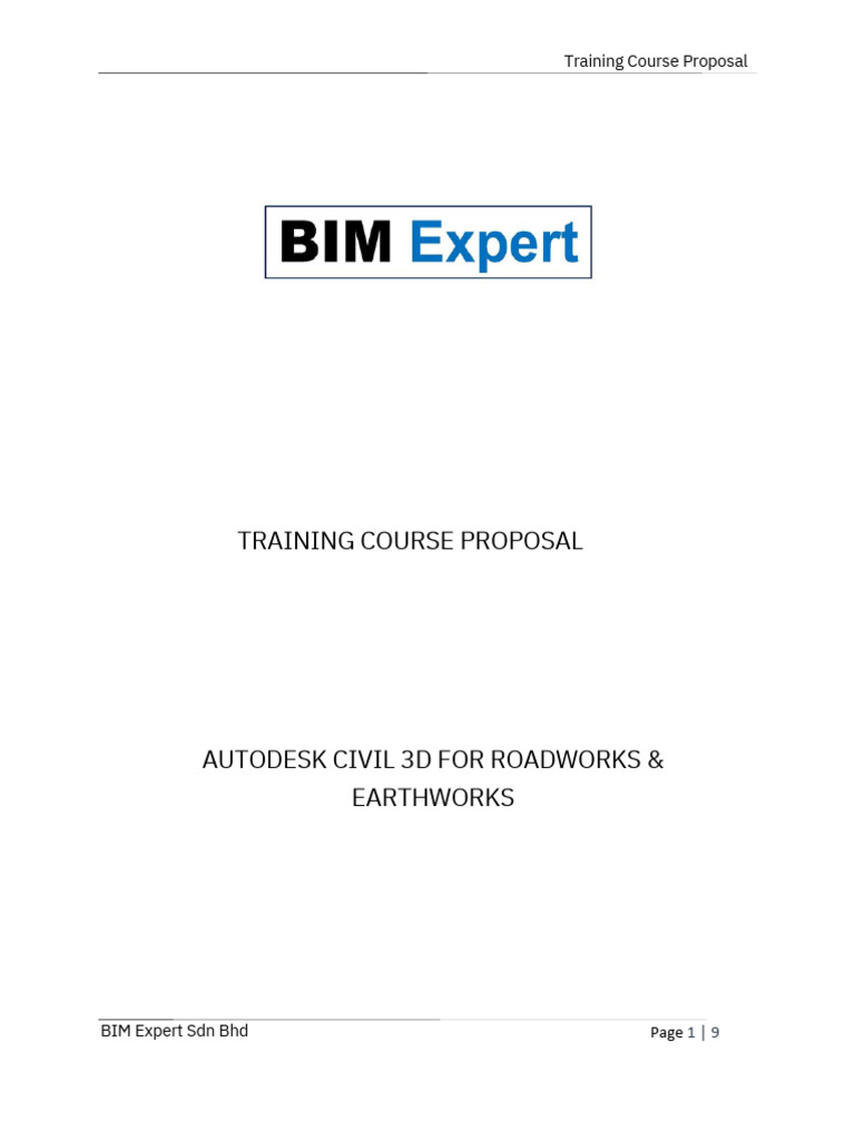 Course Proposal - Civil 3D Earthworks & Roadworks - PDF - 20240903 ...