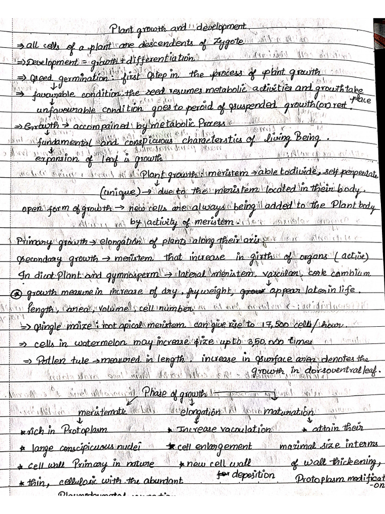 Plant Growth and Development Notes | PDF
