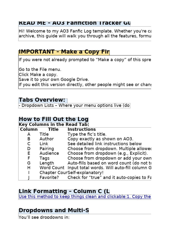AO3 Fanfiction Tracker Guide | PDF | Computer Science | Computing