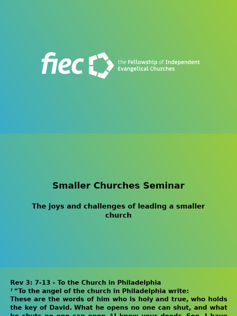 Joys and Challenges of Smaller Church Life Slide Deck | PDF | Jesus ...