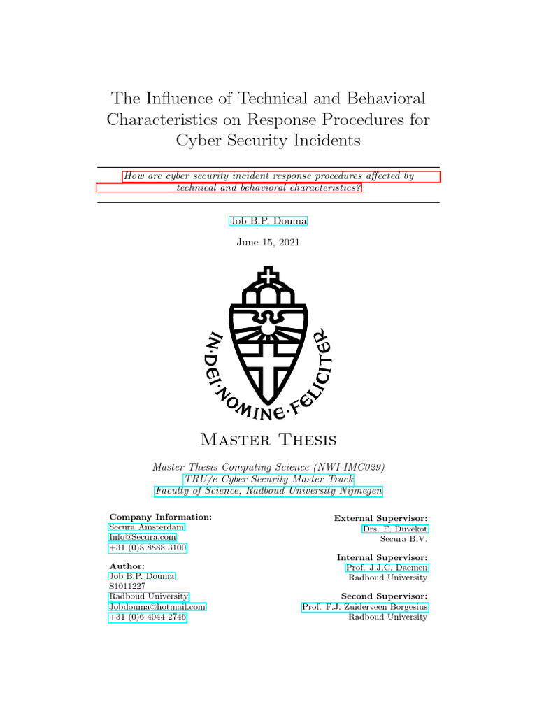Master - Thesis - Final - Report - v3.99 Comparison of Industry Standards Related To IR | PDF ...