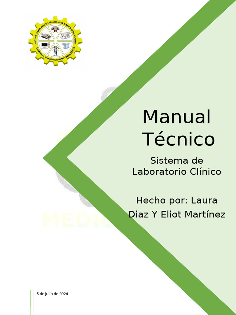 Manual Técnico Laboratorio Clinico - Laura y Eliot | PDF | Laboratorios | Servidor SQL de Microsoft