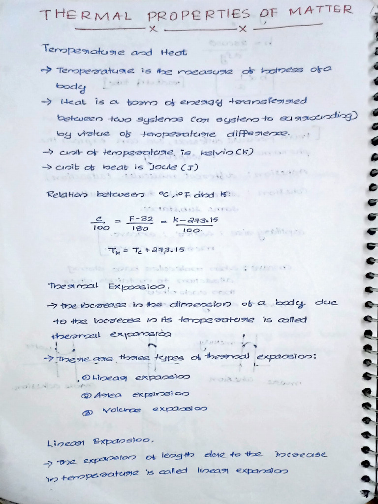 Thermal Properties of Matter Explained | PDF