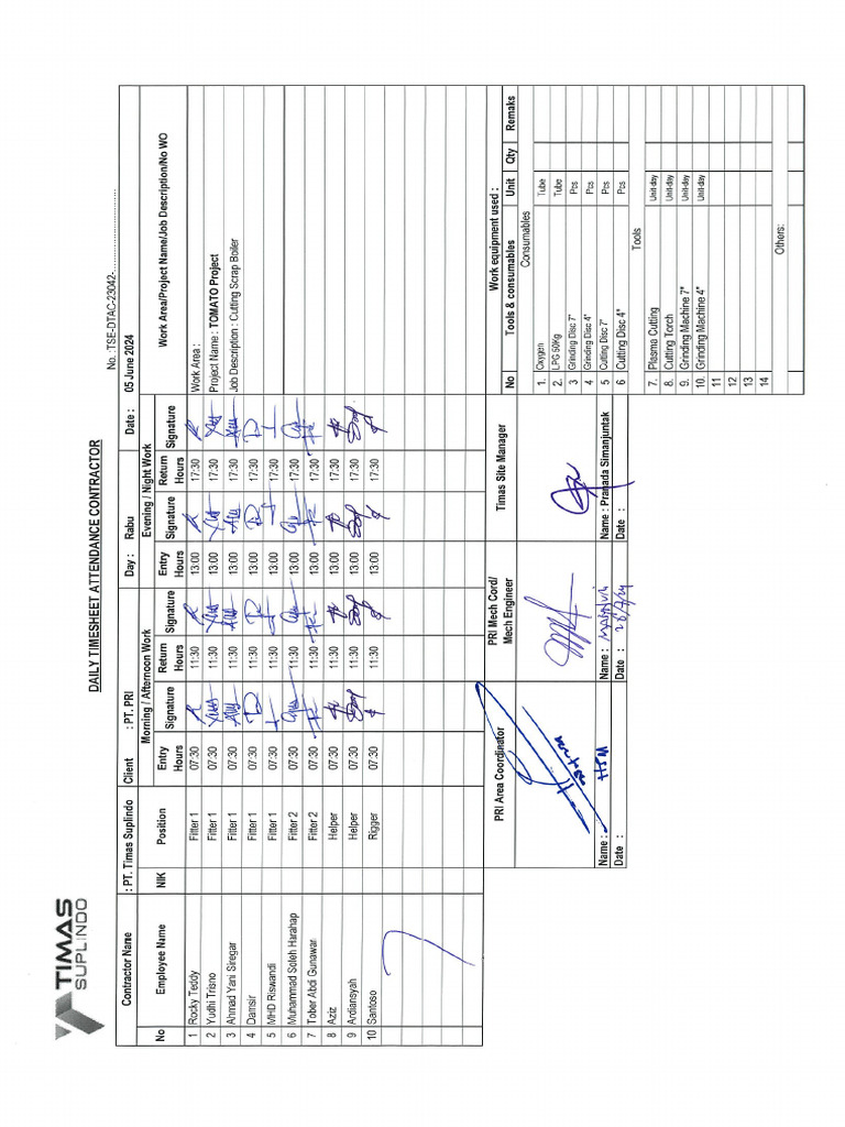 Timesheet Scrap Conversion June | PDF