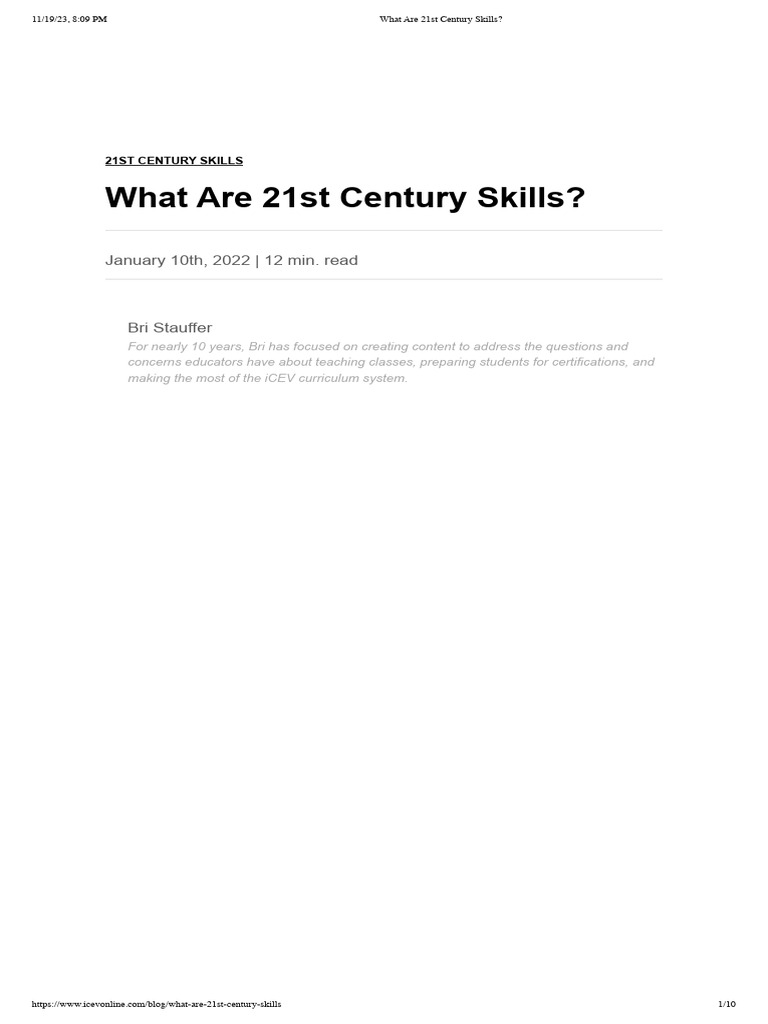 Understanding 21st Century Skills | PDF | Leadership | Information Literacy