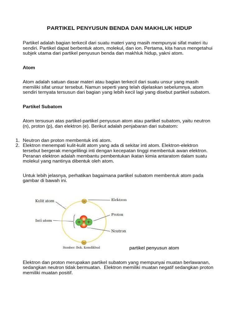 Partikel Penyusun Materi dan Kehidupan | PDF