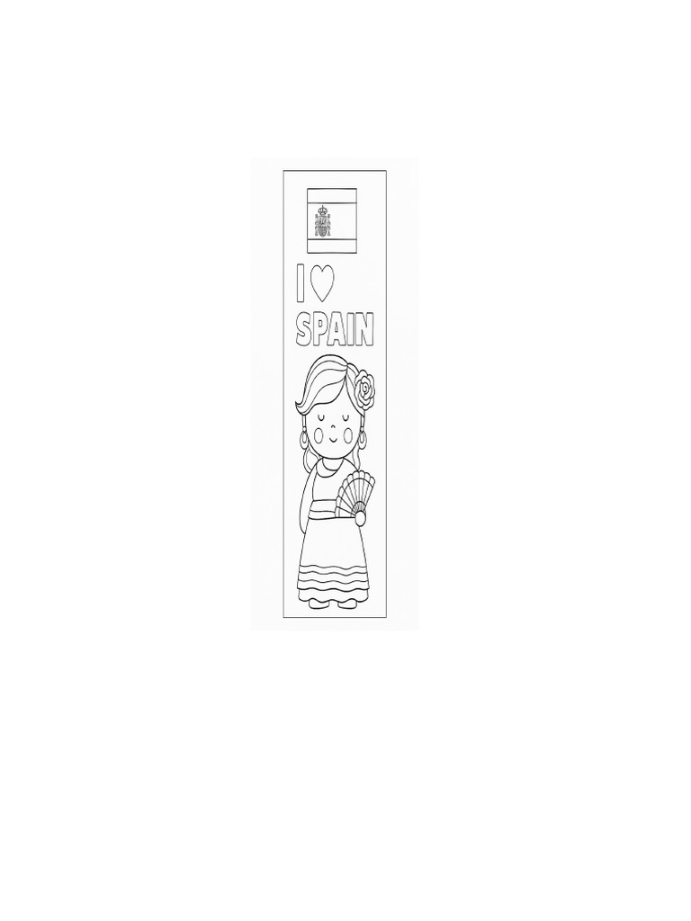 Spanish Bookmark Coloring Sheet | PDF