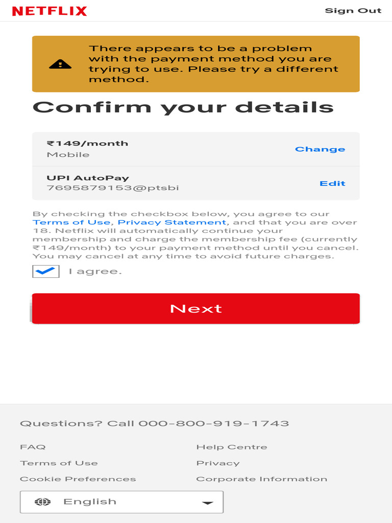 Netflix Payment Method Issues | PDF