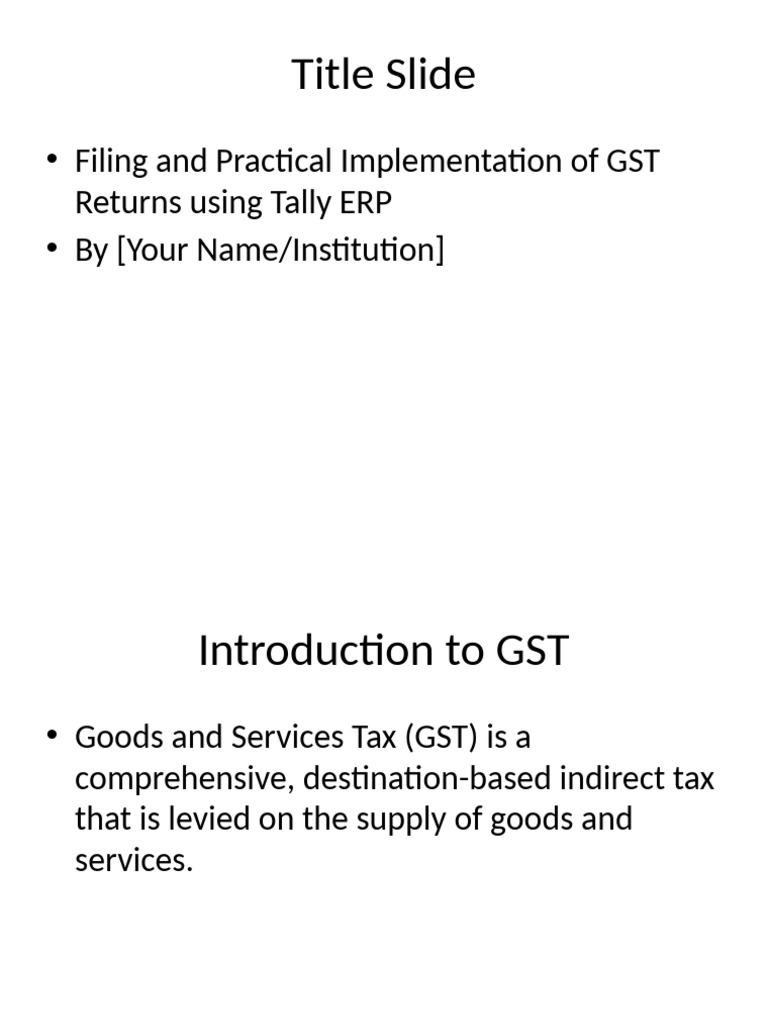 GST Filing and Tally ERP Guide | PDF | Taxes | Money