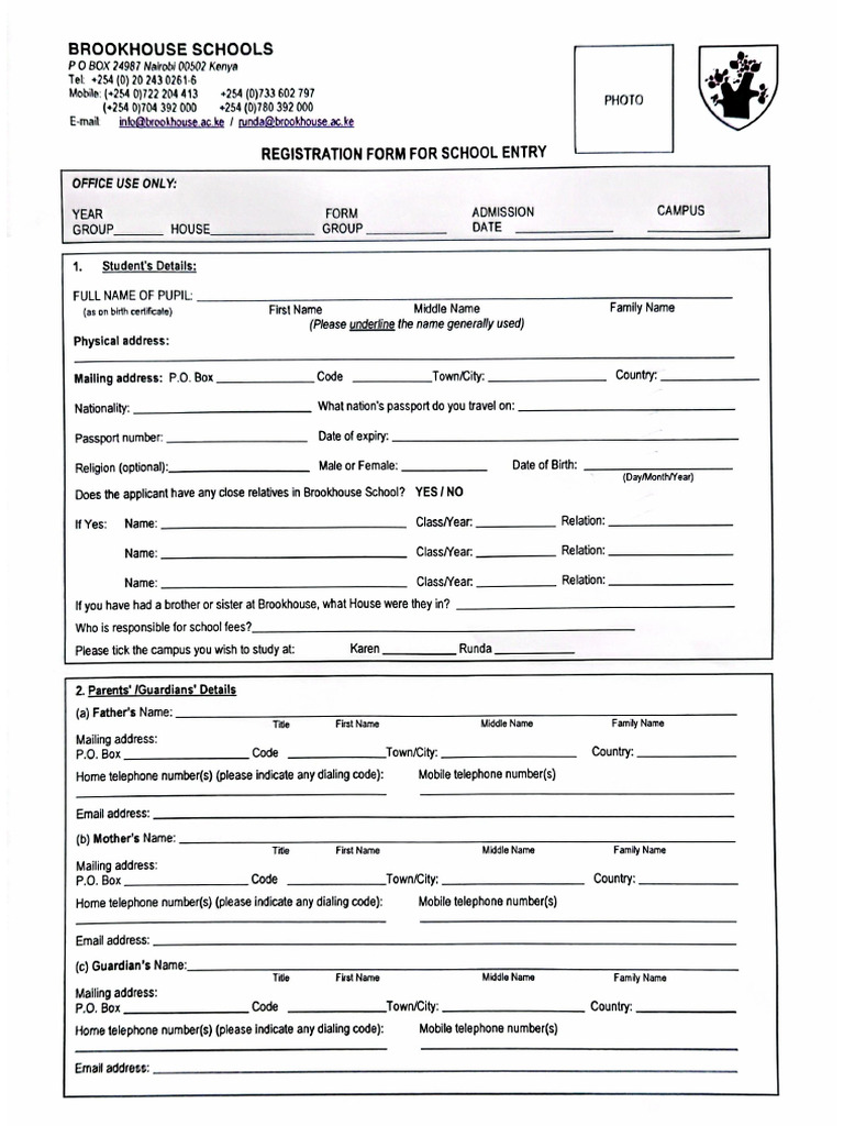 Brookhouse Schools Form | PDF