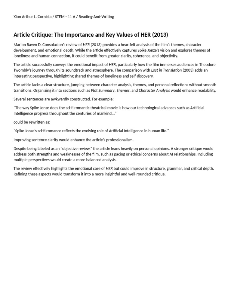 Article Critique | PDF
