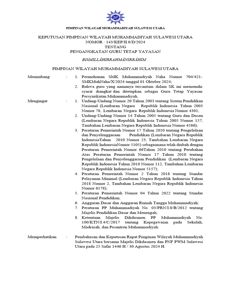 Pengangkatan Ns. Fatriyah Sumenda sebagai GTY | PDF