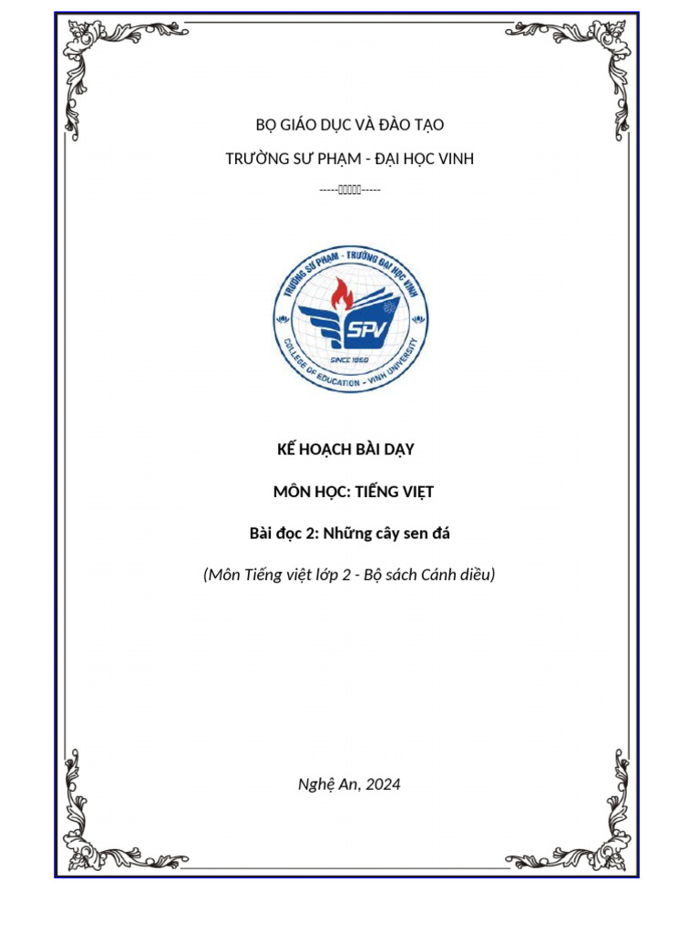 KHBD NH NG Cây Sen Đá11 | PDF