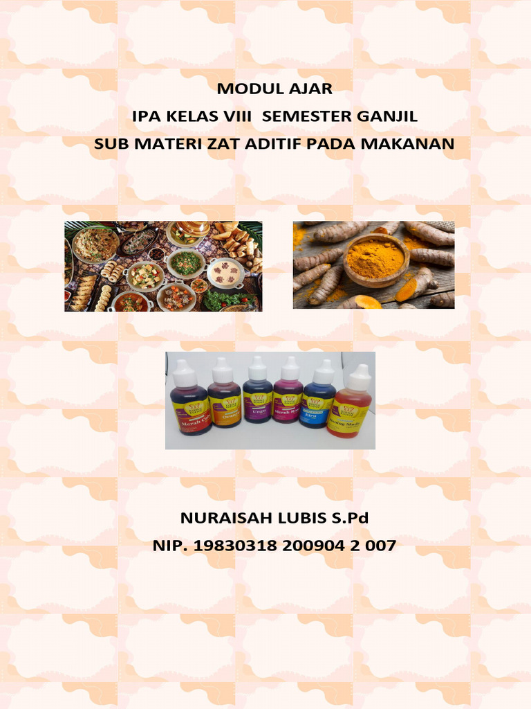 Modul Ajar Ipa Kelas 8 Zat Aditif Makanan | PDF
