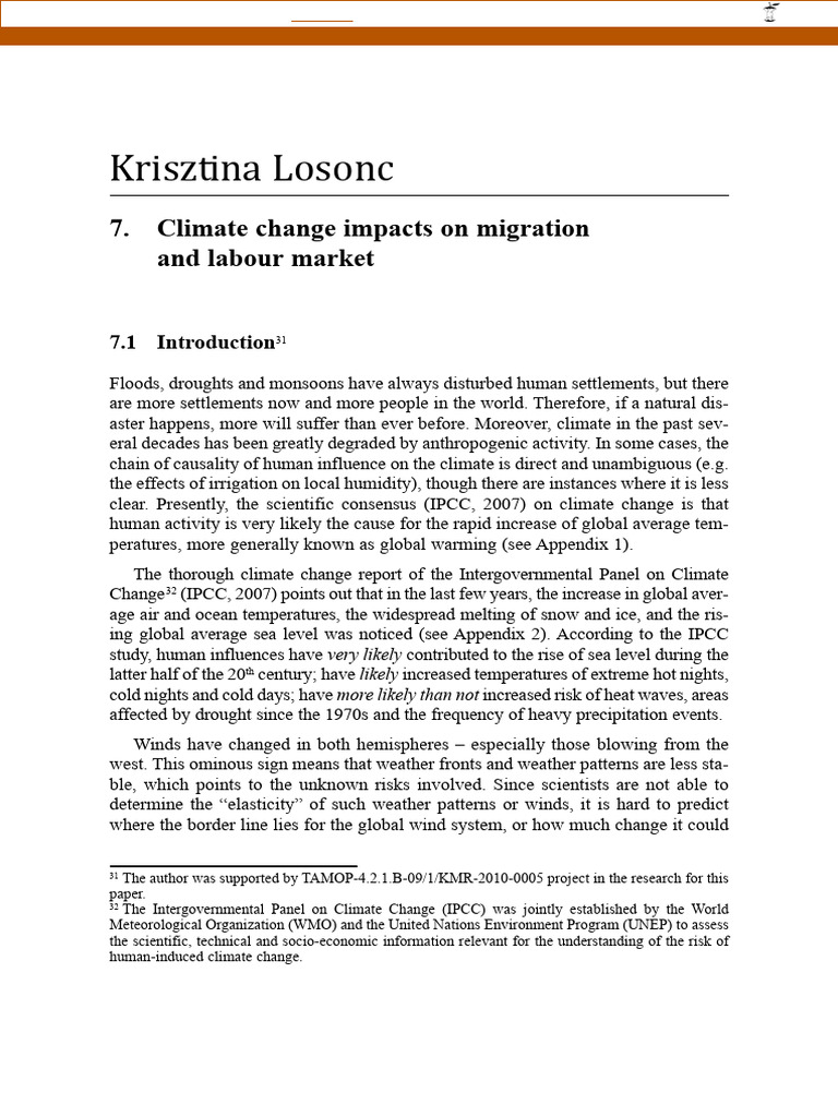 Climate Change: Migration and Labor Effects | PDF | Climate Change ...