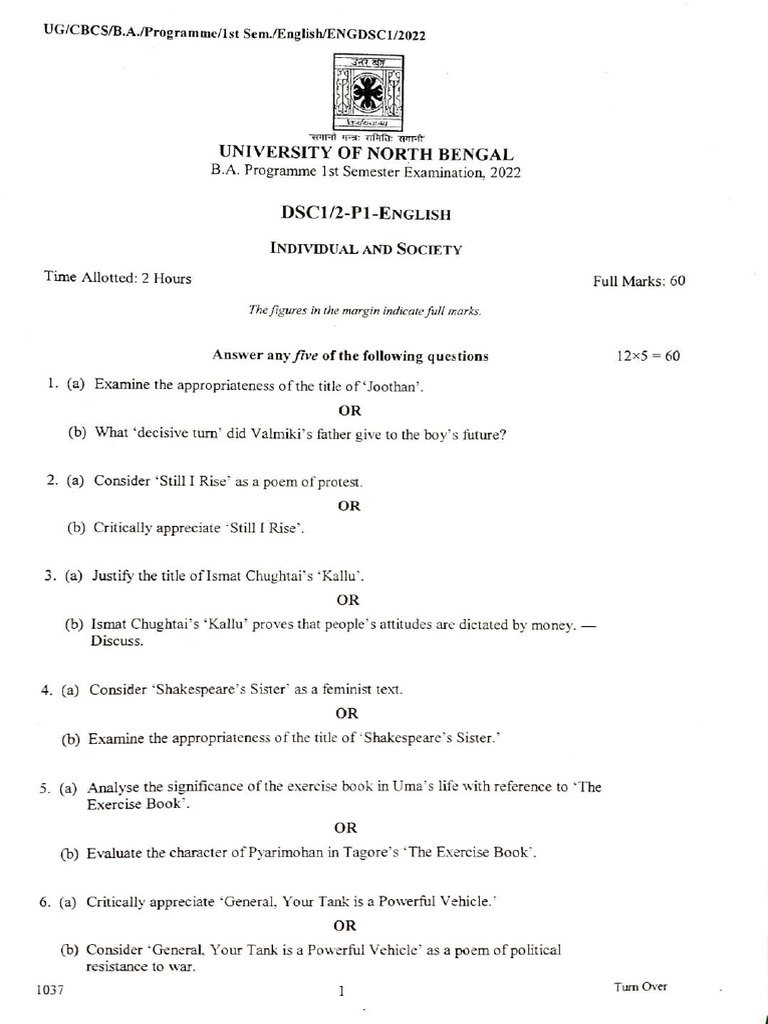DSC English Question Paper 2022 | PDF