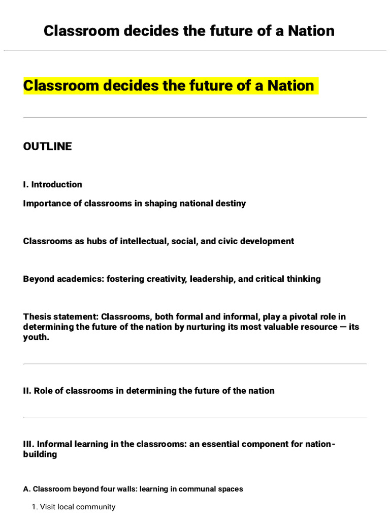 Classroom Decides The Future of A Nation Classroom Decides The Future ...