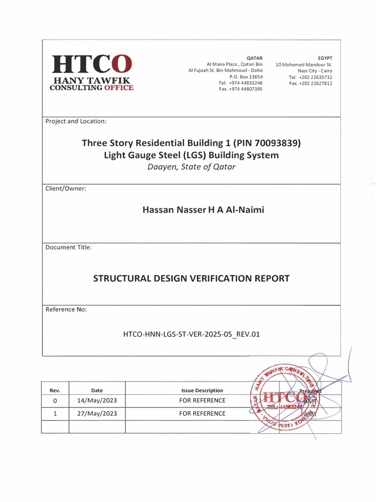0 STR Verification Report-3 Storey LGS BLDG System - R1 | PDF ...