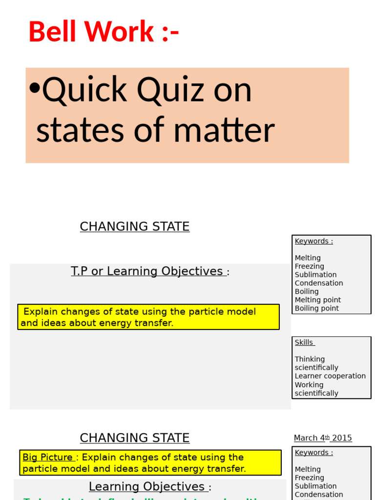 Understanding Changes of State in Matter | PDF | Boiling | Freezing