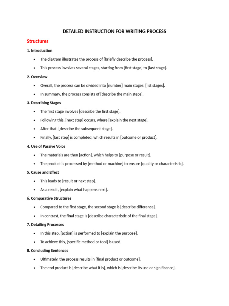 Detailed Instruction For Writing Process | PDF