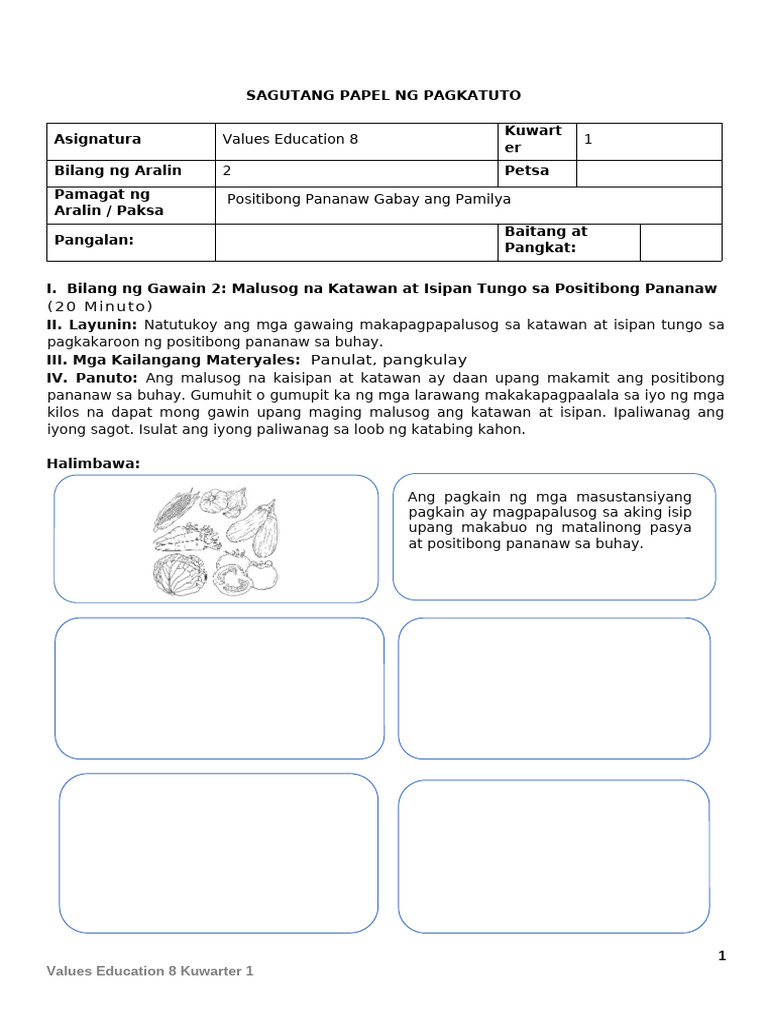 Q1 LAS VE 8 Lesson 2 Week 2 1 | PDF