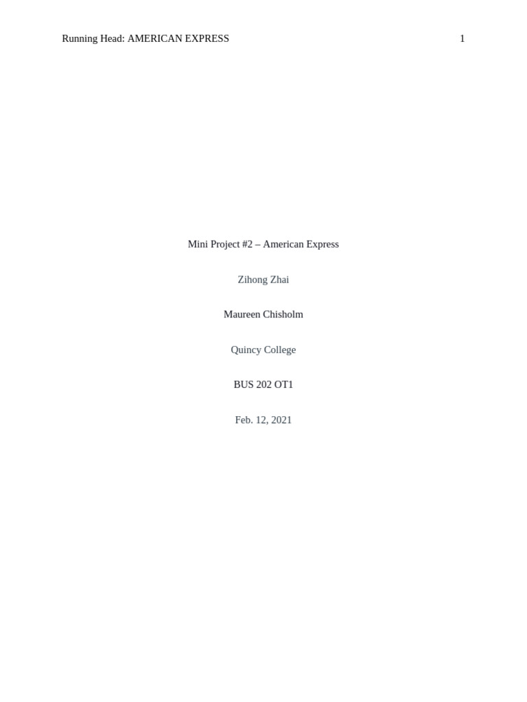Mini Project #2 - American Express | PDF | Credit Card | Visa Inc.