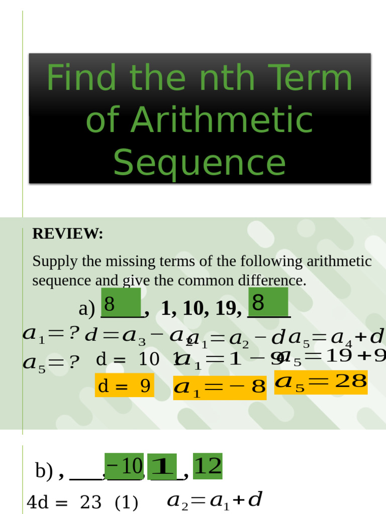 NTH Term of Arithmetic Sequence | PDF | Mathematical Objects ...