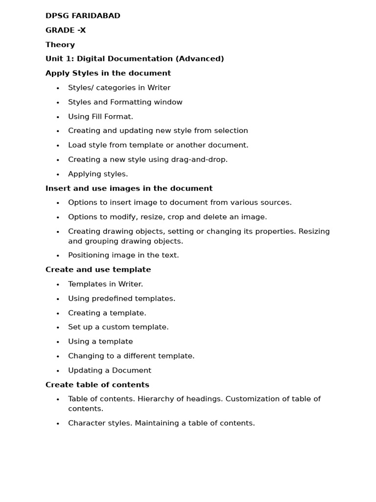 Digital Documentation - Syllabus | PDF