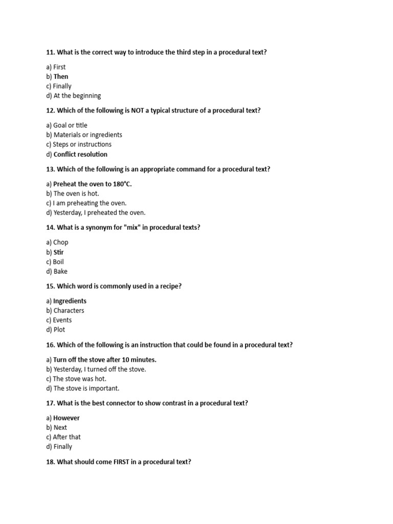 Understanding Procedure Texts | PDF