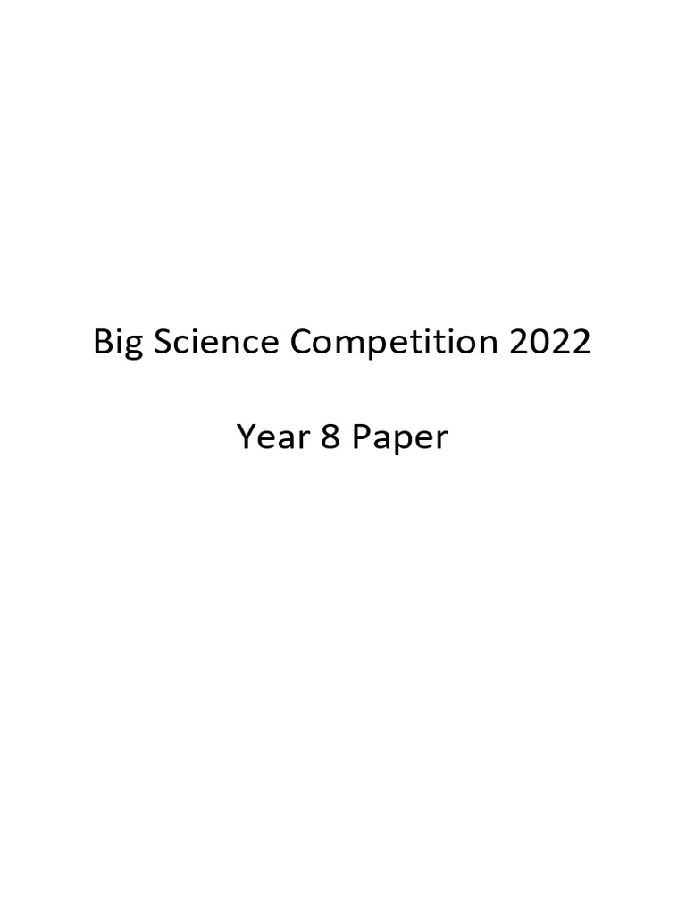 Year 8 Big Science Competition Paper | PDF | Moon | Water