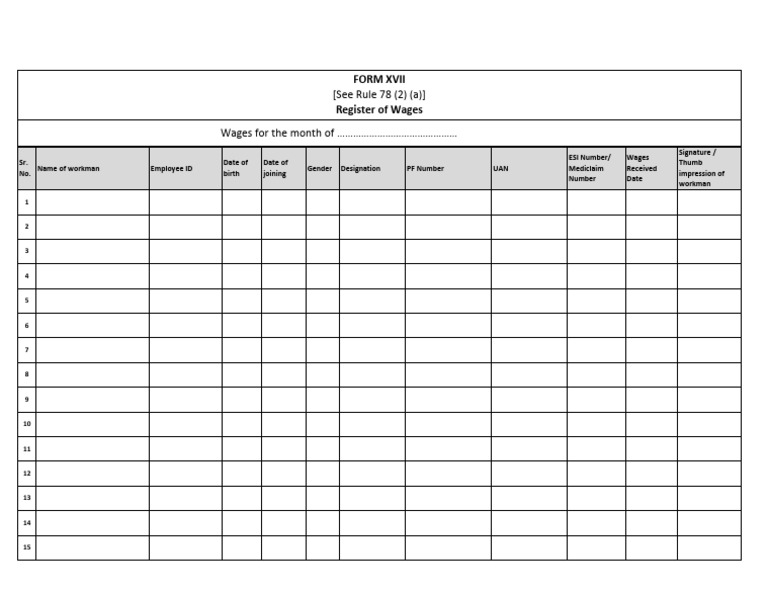 Wage Register | PDF