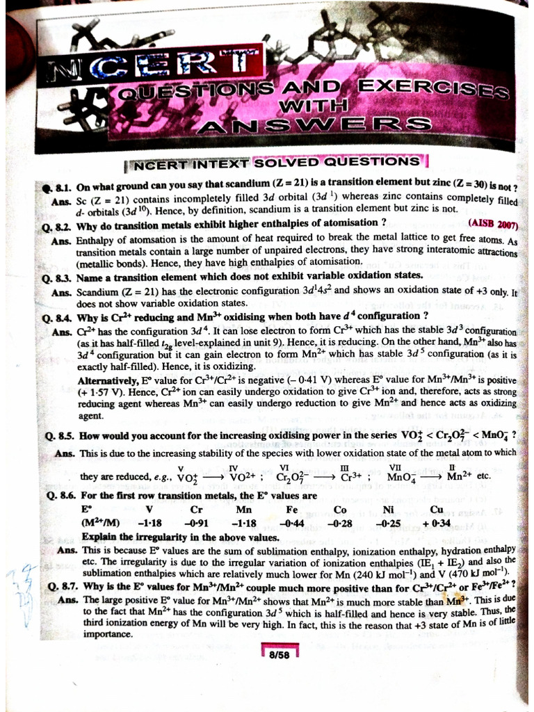 D and F Block Ncert Que Answer | PDF