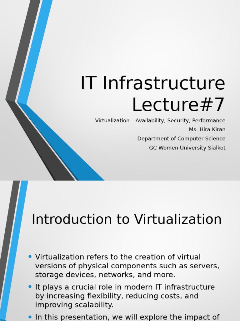 IT-Infrastructure Lec#7 - Virtualization | PDF | Virtual Machine | Virtualization