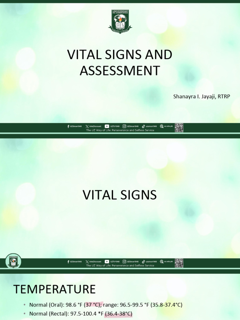 Vital Signs and Assessment | PDF | Pulse | Physiology