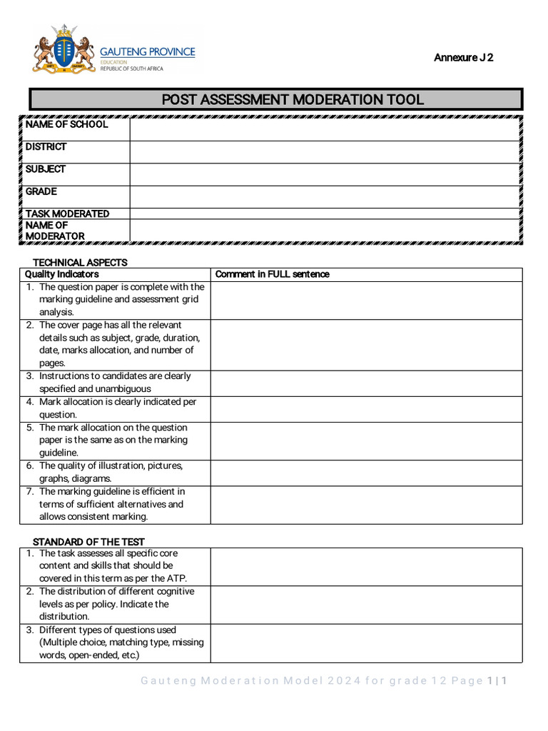 J2 Moderation Tool 2024 | PDF