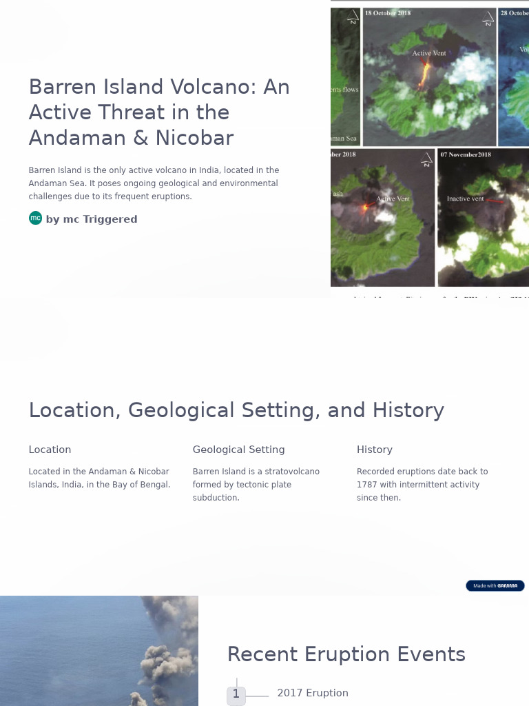 Barren Island Volcano An Active Threat in The Andaman and Nicobar | PDF ...